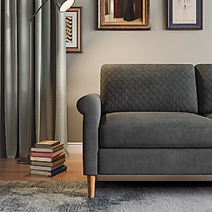 Vesgantti 65'' Sofa +31.5"Accent Chair,2-Seater Sofa Couch+Armchair,Foam Pocket Spring Hybrid Modern Loveseat Sofa+Chairs,Upholstered LoveSeat Couch chair for Livingroom,Bedroom,Small Space etc, Grey