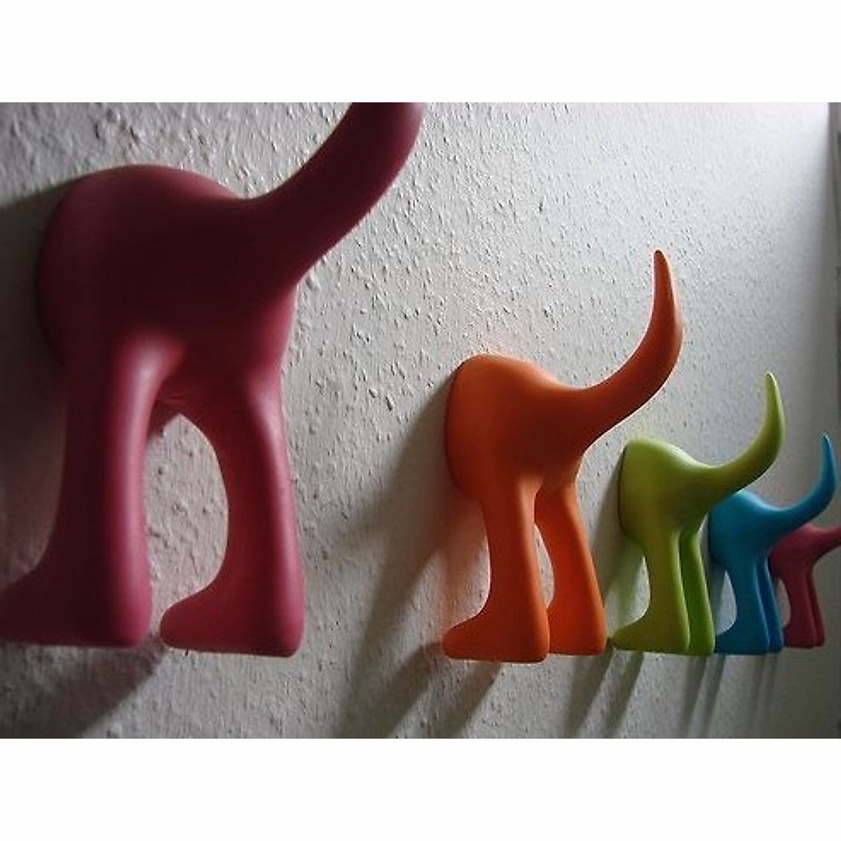 Ikea Set 6 Dog Tail Hooks Assorted Colors Pet Leash Hanger Hat Coat Key Holder Wall Organizer Bastis by IKEA Office Product