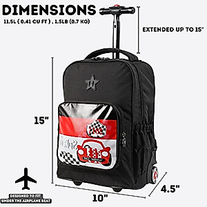 J World New York Kids' Sparkle Rolling Backpack, Speed, One Size