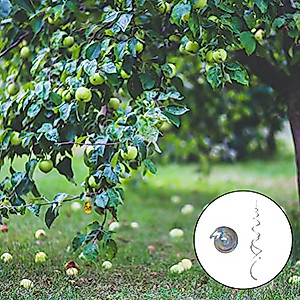 Happyyami 2pcs Bird Reflective Scare Rods Orchard Garden Artifact Wind Twisting Reflective Expeller Spinner Deterrent Control Device Keeps Woodpeckers Birds Away