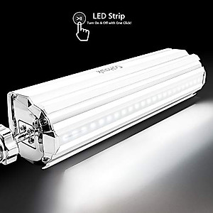 GoHawk RE9-X White Gen.3 Waterproof Bluetooth Motorcycle Stereo Speakers LED Soundbar 7/8-1.25 in. Handlebar Mount MP3 Music Player Audio Amplifier System ATV 4 Wheelers USB AUX FM Radio