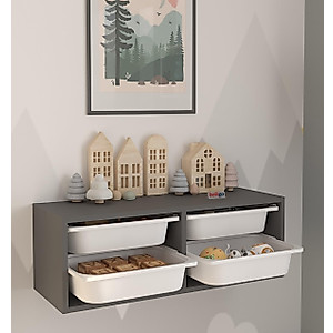 Svel Closet Organizers and Storage, 2x2 Drawers, Storage Cabinet Bins,Wall Cabinet, Building Blocks Storage, Bathroom, Office, Garage Pantry, Kitchen Organizer, Dresser Shelf Shoe Rack (Black)