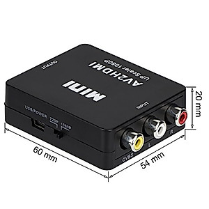 Wonlyus RCA to HDMI, AV to HDMI, 3RCA CVBS Composite Audio Video to 1080P HDMI Converter Adapter Supporting PAL/NTSC for PS3, TV, STB, VHS, VCR, PC, Laptop, Xbox, Camera, DVD Etc