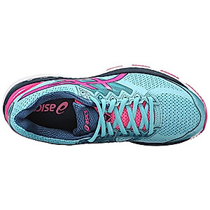 ASICS Women's GT-2000 4 Running Shoe, Turquoise/Hot Pink/Navy, 6 M US