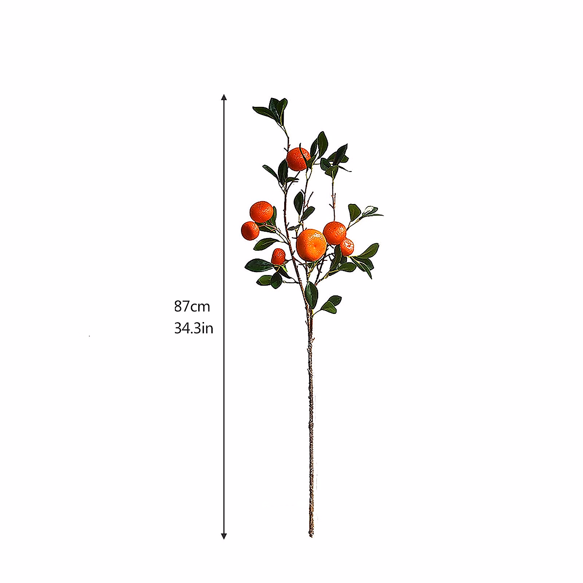 FXforer 4 Pcs Artificial Orange Branch,34.3 Inch Simulation Fruits Tree Stem with Green Leaves,Imitation Plants Bouquet for Home Garden Holiday Decor, 210402YF34-2-4a-10479-1849293441, Yellow, 87CM