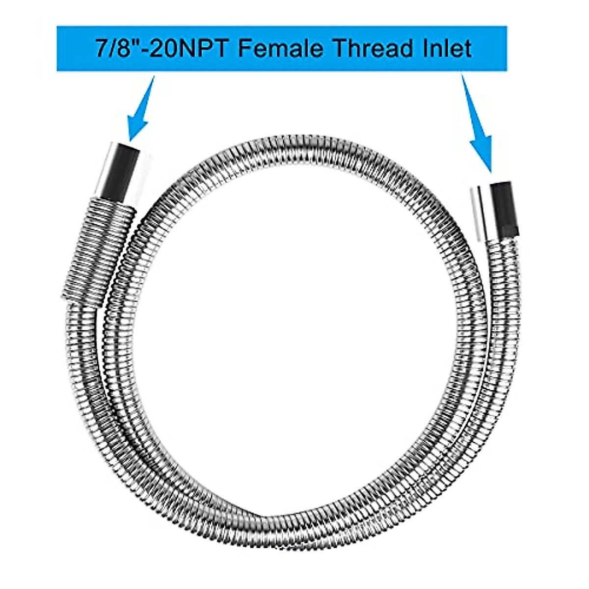 XIUBE, Commercial Pre Rinse Sprayer Hose Replacement Kit for Kitchen Dish Sink Faucet, 60 Inch Flexible Stainless Commercial Pre Rinse Kitchen Faucet Hose Parts