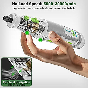 Huepar Tools Cordless Rotary Tool 8V,138pcs Accessories include MultiPro Keyless Chuck, 5 Variable Speed 5000-30000RPM Power Rotary Tool Kit for Dog Nail, Crafting Projects and DIY Creations - RT8