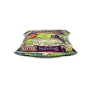 Kaytee Wild Bird Food Nut & Fruit Seed Blend For Cardinals, Chickadees, Nuthatches, Woodpeckers and Other Colorful Songbirds, 5 Pounds