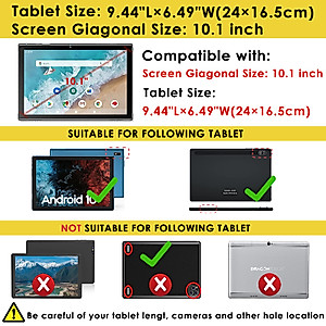 DETUOSI Silicone Case for VASTKING KingPad K10 Pro Tablet, with Stylus Pen and Shoulder Strap, Soft Multi-Angle Protective Cover for Byybuo 10.1 inch Tablet with Pen Holder, Dazzling Pink