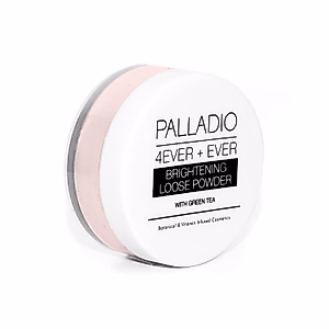 Palladio 4 Ever+Ever Mattifying Loose Setting Powder, Brighten Dark Circles, Lightens, and Creates a Look Of Luminosity, Soft, Radiant Finish All Day Wear, (Brightening Powder)