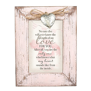 Cottage Garden Who Knows My Heart from Inside Blush Pink Distressed Locket Easel Back Picture Frame