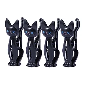 BESPORTBLE Bag Clips Bag Clips Bag Clips Cat-Shaped Bag Clips, 4Pcs Cat Chip Clips for Food Storage, Snack Bag and Chips Bag - Cartoon Cat Clothes Clips Household Sealing Clips Bag Clips Clothespins