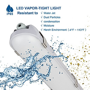 DAKASON 4-Pack LED Vapor Tight Light 40W (80W Eq.) 4200lm, 4FT Outdoor Shop Light Waterproof 5000K IP65 100-277V LED Vapor Proof Fixture for Parking Garage Car Wash Warehouse UL Listed