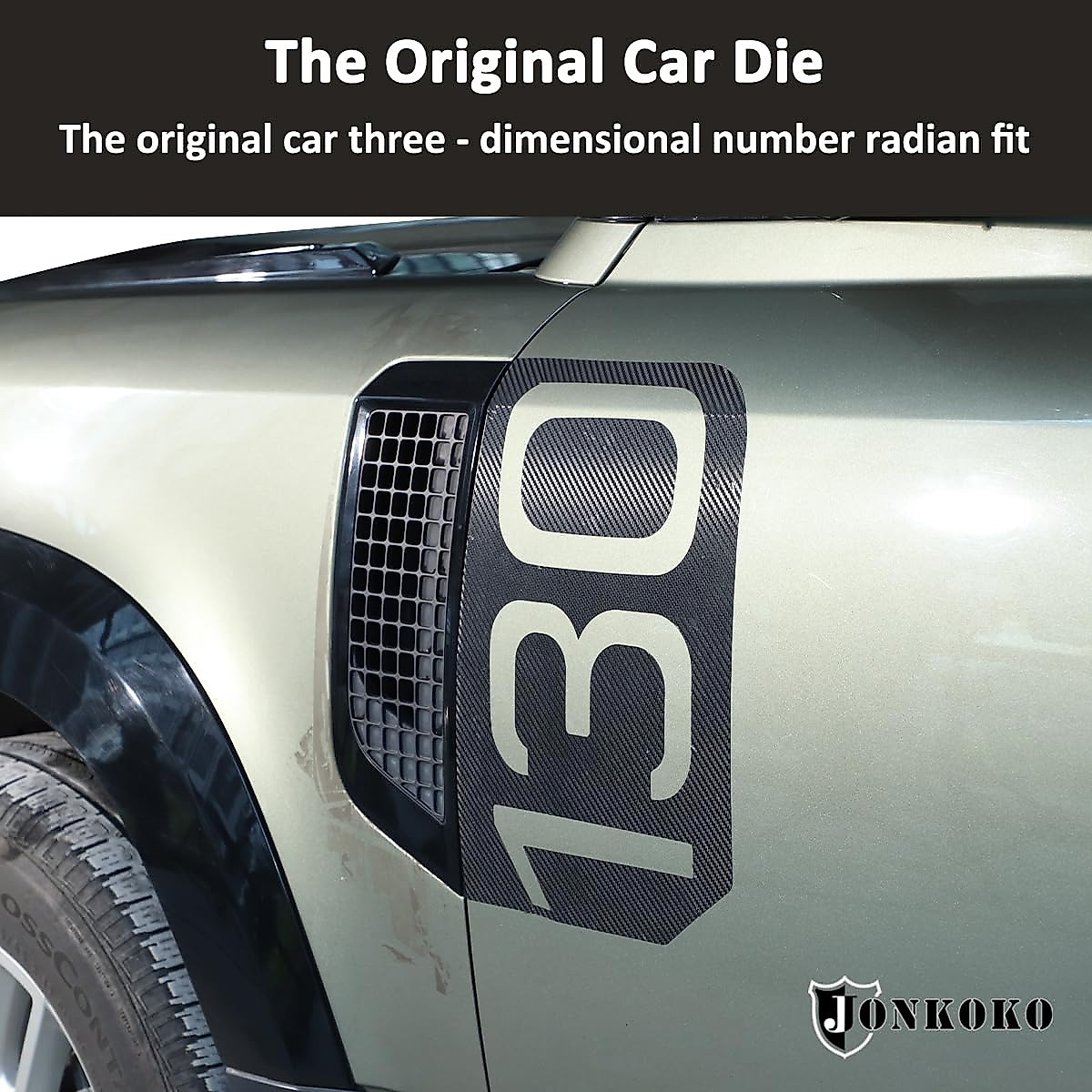 PVC Material Car Stickers,Side Exterior Fender Scuttle Vinyl Decal for Land Rover Defender 90 110 130 2020-2024 Car Side Fender Vent Vinyl Decal Sticker (for Defender 130, Carbon Fiber)