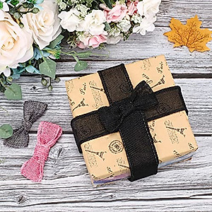 MOLSHINE 1-1/2 Inch x 10yard/roll Wired Burlap Ribbon Perfect for Wedding Home Decoration Gift Wrap Bows Handmade Art Crafts (Black)