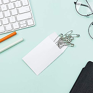 100 Pack White Kraft Small Coin Envelopes Self-Adhesive Seed Envelopes Mini Parts Small Items Stamps Storage Packets Envelopes for Garden, Office or Wedding Gift (2.25"×3.5")