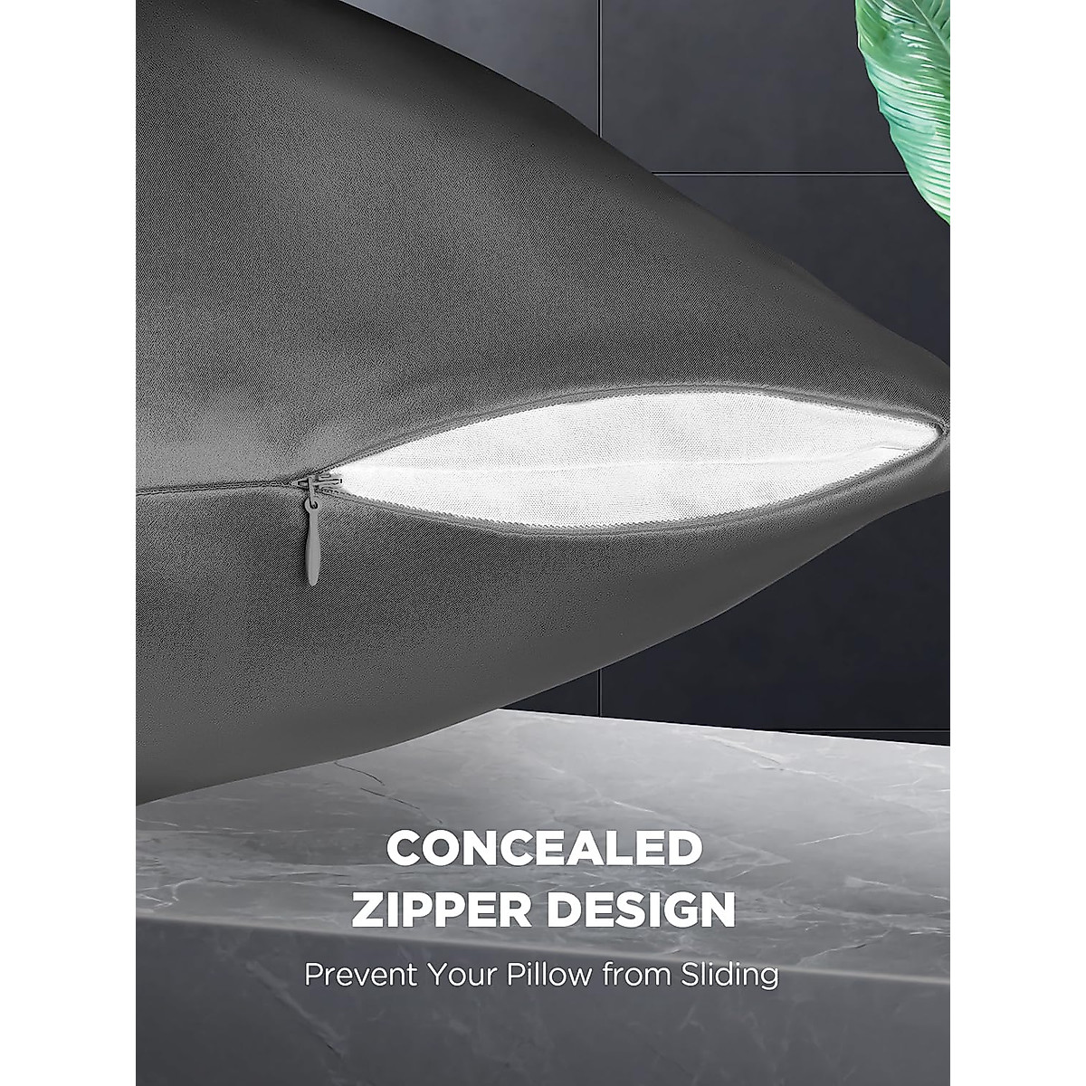 Mulberry Silk Pillowcase for Hair and Skin, SGMSILK 22 Momme Natural Silk Pillow Cases with Zipper, 6A Soft and Smooth Single Sided Pure Silk Pillow Cover (Dark Gray, Queen 20"x30")