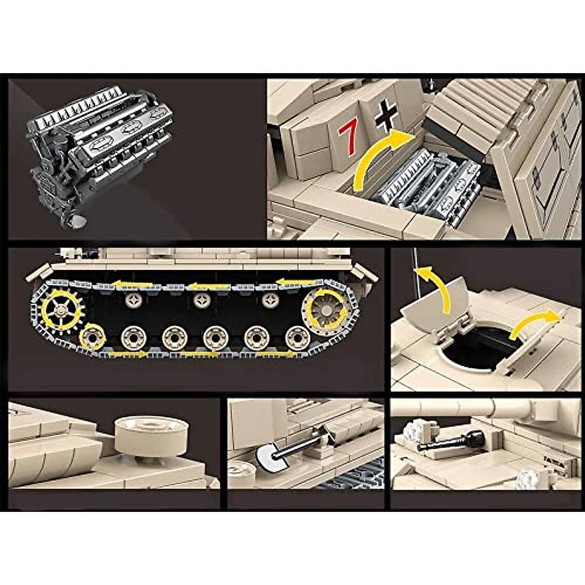 General Jim's Army Toys - World War 2 Tank Building Kit - World War 2 German Army Panzer III Battle Tank - Military Model Brick Building Toy Set Comes with Weapons