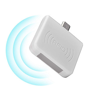 Portable Contactless Smart Card Reader, High Frequency RFID ID Mobile Phone Card Reader with USB Male Interface, 0.2s Fast Card Reading, IC/ID Dual Version, Support PC Phone Tablet (White)