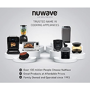 NUWAVE Brio 3-Quart Digital Air Fryer With Bonus Pan and Frying Rack with One-Touch Digital Controls, 6 Easy Presets, Precise Temperature Control, Recipe Book, Wattage Control, Preheat and Reheat
