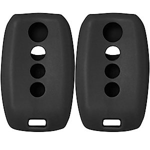 Keyless2Go Replacement for New Silicone Cover Protective Case for Select Kia Vehicles with Push-Button Ignition That Use Prox Smart Keys SY5XMFNA433, SY5XMFNA04 (2 Pack) - Black