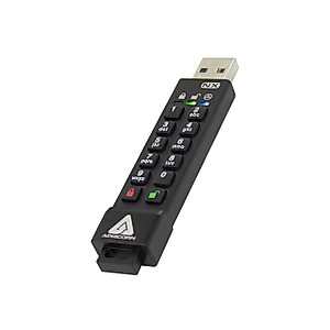Apricorn 256GB Aegis Secure Key 3 NX 256-Bit Encrypted FIPS 140-2 Level 3 Validated Secure USB 3.0 Flash Drive (ASK3-NX-256GB),Black