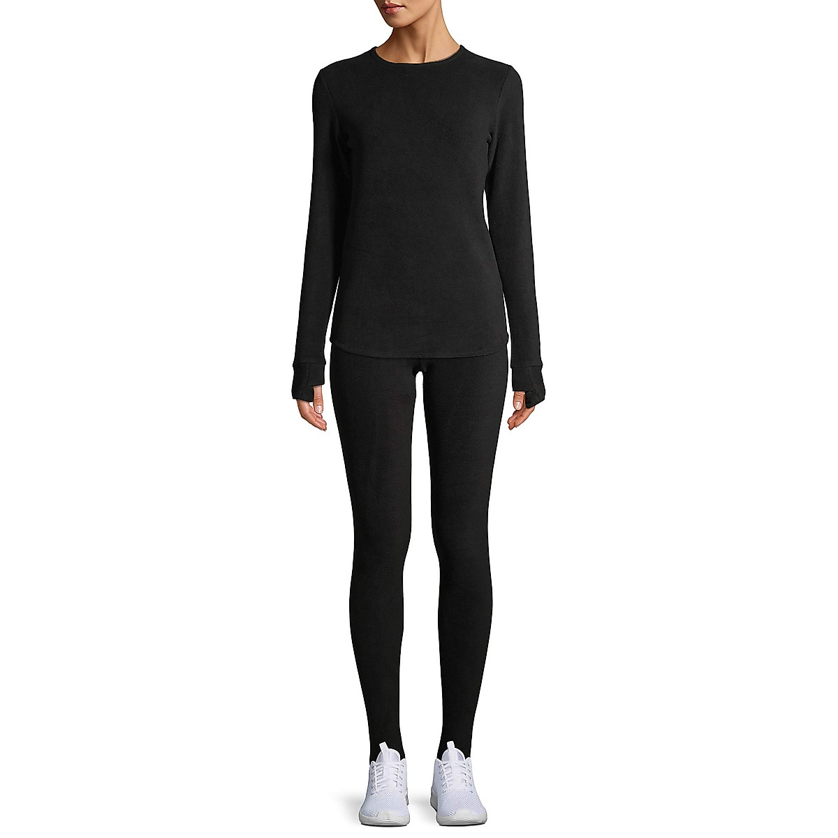 Cuddl Duds ClimateRight Women's Stretch Fleece Base Layer Legging - High Rise Waist - S Black