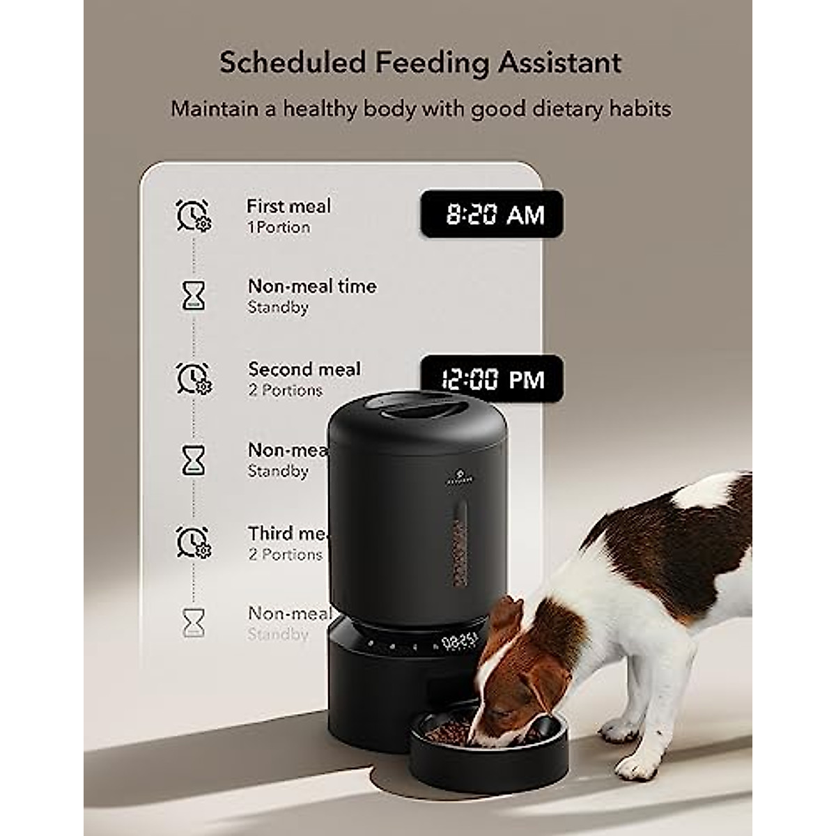 PETLIBRO Automatic Cat Feeder, Automatic Dog Feeder with Freshness Preservation, 5L Timed Cat Feeders for Dry Food, Up to 6 Meals Per Day, Granary Pet Feeder for Cats/Dogs