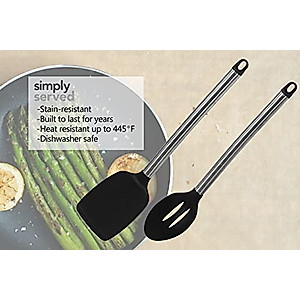 Simply Served Professional Turner and Slotted Spoon, Standard, Black