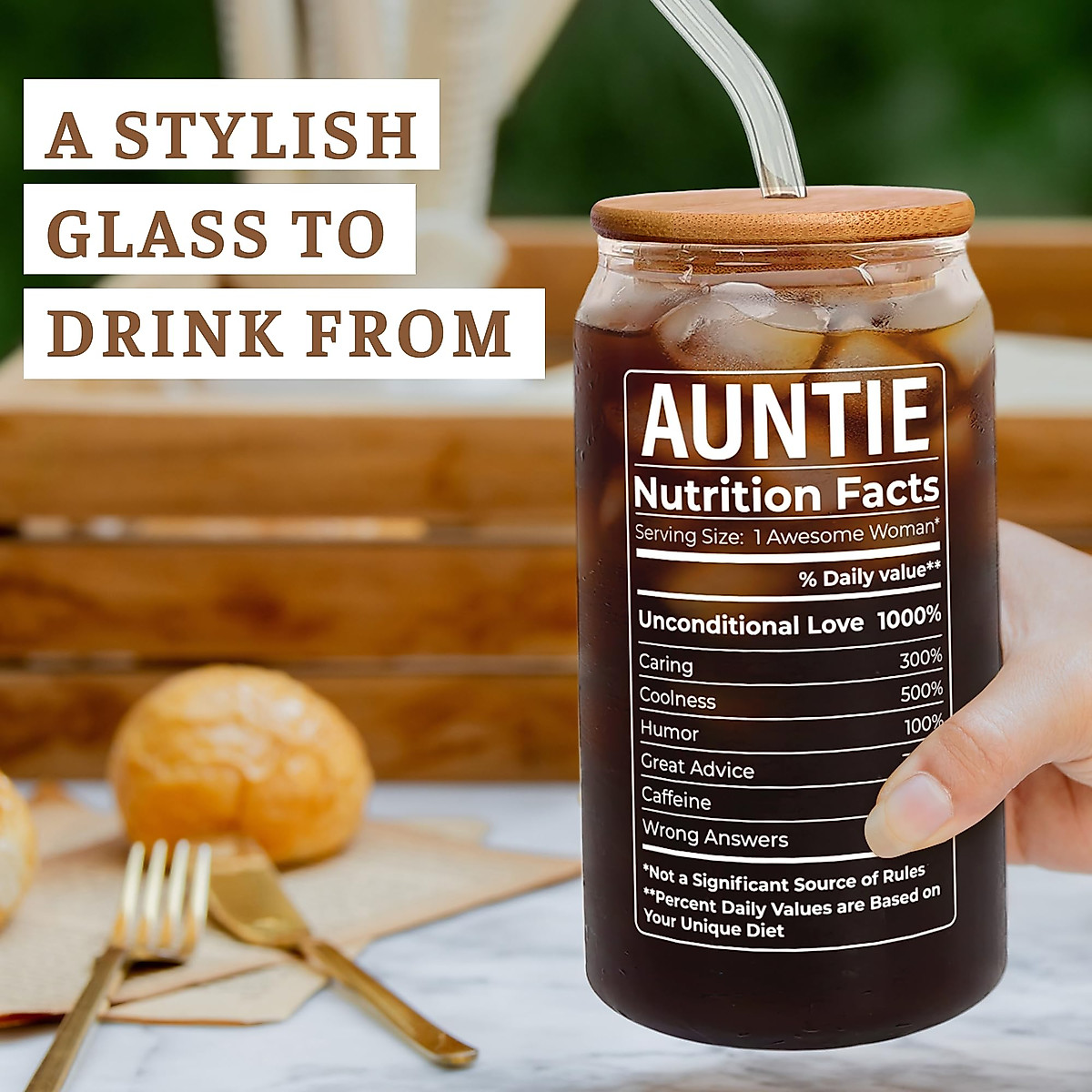 Aunt Gifts - Aunt Gifts from Niece, Nephew - Gifts for Aunt, Auntie Gifts - Aunt Birthday Gift, Mothers Day Gifts for Aunt, Aunt Valentine Gifts - Gifts for New Aunt, To Be Aunt - 16 Oz Can Glass