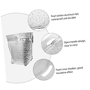 SOLUSTRE Food Bag 6Pcs Shopping Storage hot Metal zipper zip tote aluminum Baking Food food take out food ice Disposable tote Food Thermal Bag