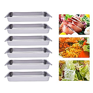 NG NOPTEG Full Size Steam Table Pans, 6-Pack 2.5 Inch Deep Restaurant Steam Table Pans 201 Gauge Stainless Steel Hotel Pan for Catering Supplies Restaurant Kitchen Pan Tray