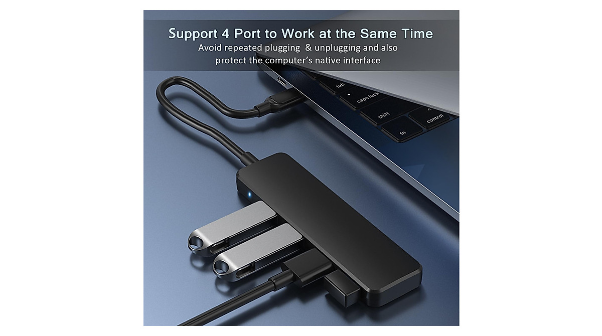 USB Hub for Laptop, 4-Port USB 3.0 Hub USB Splitter USB Extender for ...