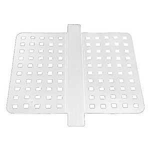 iDesign Euro Plastic Saddle, Glassware and Sink Protector for Kitchen, Bathroom Pots, Pans, Dishes, 11" x 12", Clear