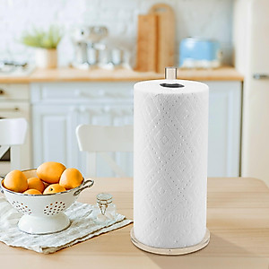 Worhe Clear Acrylic Paper Towel Holder Countertop 5.9" Diameter Thickening Sturdy Base, for Kitchen Bathroom Vanity Countertop , Paper Towel Dispenser for Tear Paper Towel Roll 1 Pack(YGC001)