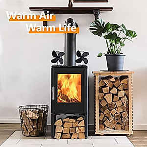 foedo Wood Stove Fan, for Wood Burning Stove/Pellet Stove, No Electric Heating Drive, Effective Circulation Warm Air, 4 Blades Cocoon Fan (Set of 2)