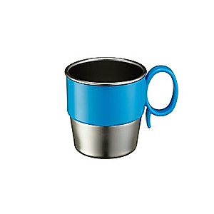 Innobaby Din Din Smart Stainless Steel Cup (9 oz) with Handle for Babies, Toddlers and Kids. BPA Free, Blue