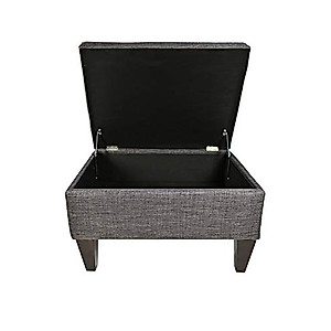 MJL Furniture Designs Brooklyn Collection Large Upholstered Living Room Lift Top Storage Ottoman, HJM100 Series, Gray-Red Tint