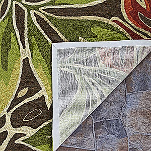 Couristan Areca Palms Runner rug, 2'6" x 8'6", Brown/Forest Green