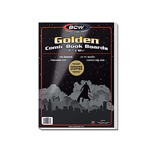 BCW Golden Age Comic Backing Boards - 100 Pack | Certified Acid-Free Comic Book Storage | 7 1/2 x 10 1/2 Inch Dimensions | Archival-Quality Boards for Comic Book Collection Protection