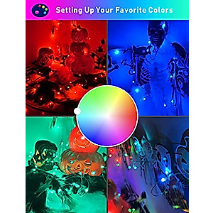 Probro Smart Fairy Lights, 66ft WiFi Dynamic Halloween Lights Work with Alexa Google Home RGB Color Changing Christmas Lights Outdoor 44 Modes Music Sync String Lights Bedroom for Halloween Christmas