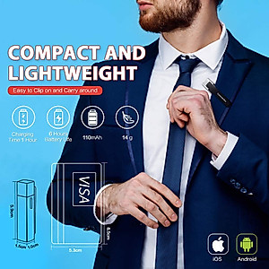 SabineTek SmartMike+ - Rechargeable Wireless Bluetooth Microphone, Hands-Free w/Noise Cancellation, Compatible w/GoPro, Canon Camera, iPhone/Android - Perfect for Vlogging & Interviewing (White)