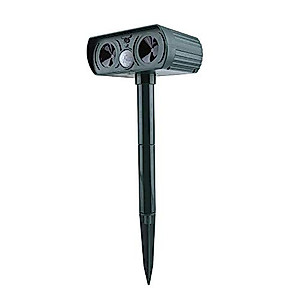 Ultrasonic Solar Animal Repellent, Pest Repeller, Solar Powered Waterproof Outdoor forrepelling Moles, Rats, Snakes
