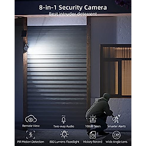 MUBVIEW Solar Security Cameras Wireless Outdoor Floodlight, 2K Outdoor Camera Wireless, Home Security Camera Outdoor, 800 Lumens Light/Siren/14000 Battery/2.4G WiFi/2-Way Talk/IP67/SD/Cloud