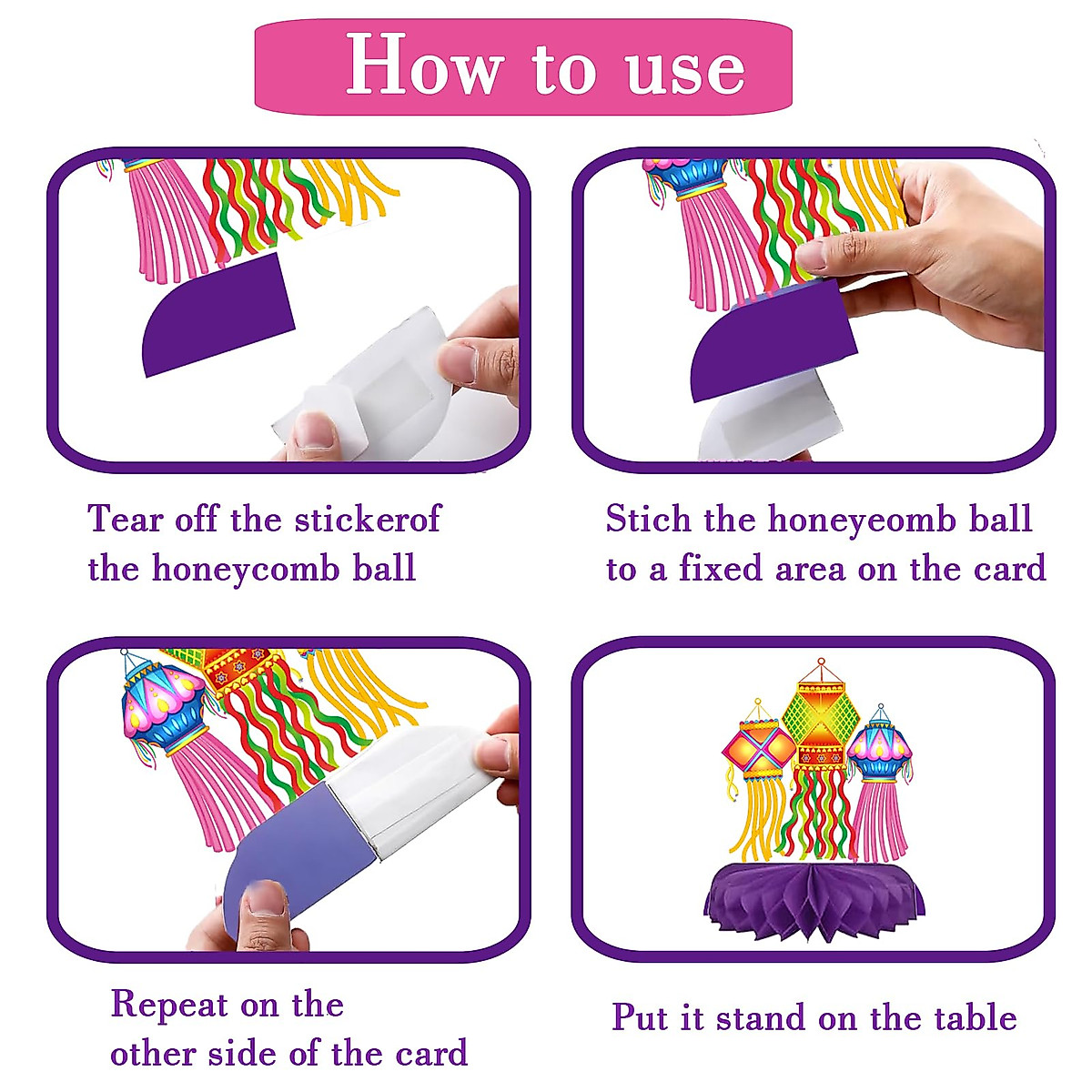 9 Pieces Diwali Honeycomb Ornaments - Diwali Party Decorations Demon Slayer Table Centerpieces Tabletop Decorations Diwali Happy Decorations for Indian Diwali Home Rangoli Party Decorations