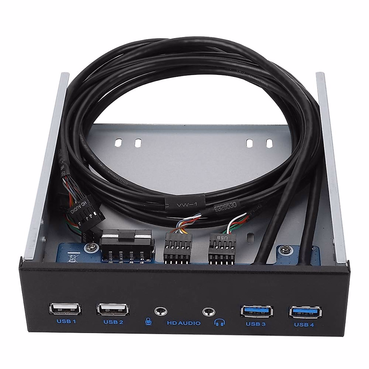 5.25 Inch Front Panel USB Hub with 2 x USB 3.0 Ports & 2 x USB 2.0 Ports & 1 x HD Audio Port 19 Pin Extension Front Panel Card Reader Support WinXP/2003/VISTA/2008/Windows 7/WIN8