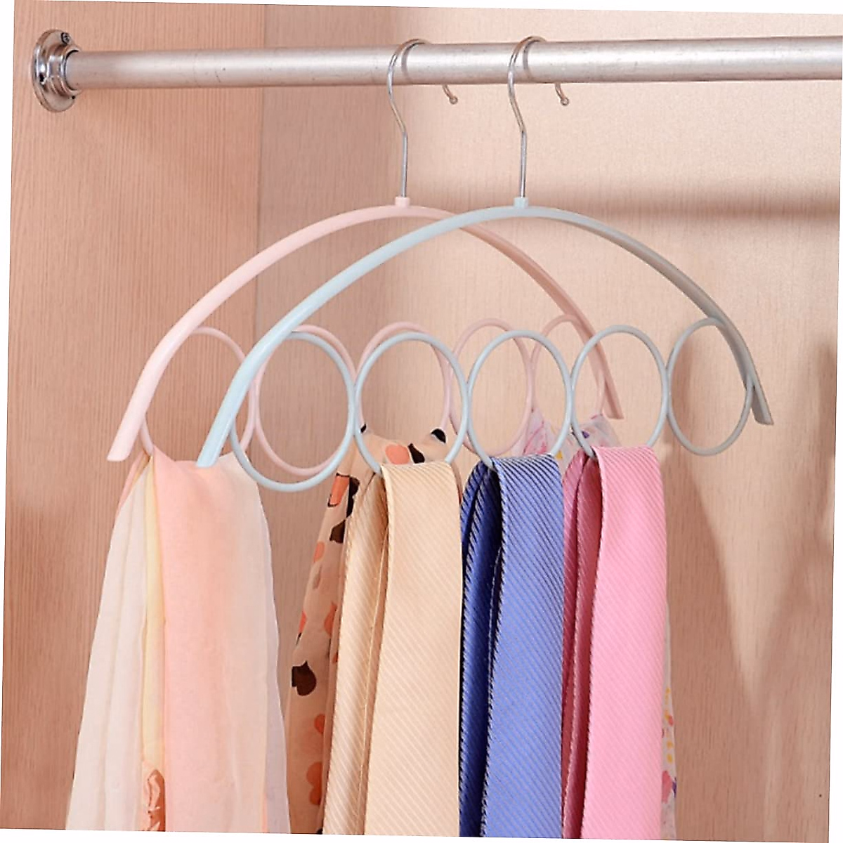 CHILDWEET 4pcs 5 Scarf Hanger Tie Hanger Plastic Hangers Suit Hangers Sweater Hanger Scarf Hanger Organizer Holder Scarf Tie Hanger Scarf Tie Rack Multifunction Hanger Scarf Rack Coat Hanger