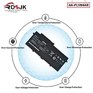 AA-PLVN4AR Laptop Battery for Samsung ATIV Book 9 Plus 940X3G NP940X3G NP940X3G-K01US K01AU NP940X3G-K02US NP940X3G-K03US NP940X3G-K04US K05US K03HK NT940X3G NP910S5J NT910S5J-K59W Series 7.6V 55Wh