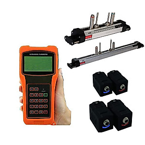 Portable Ultrasonic Flow Meter Liquid Flow Meter with 2 High Temperature TS-2-HT and TM-1-HT Transducer and Bracket HS-HT and HM-HT for Pipe Diameter DN25 to 300mm Max Liquid Temperature 160 Degrees