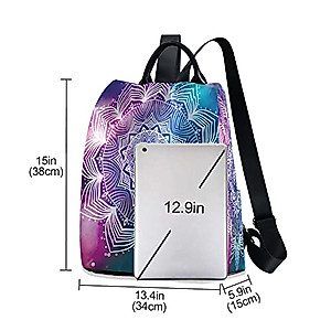 Women's Fashion Backpack Purses Handbags Mandala Shoulder Bag Travel bag